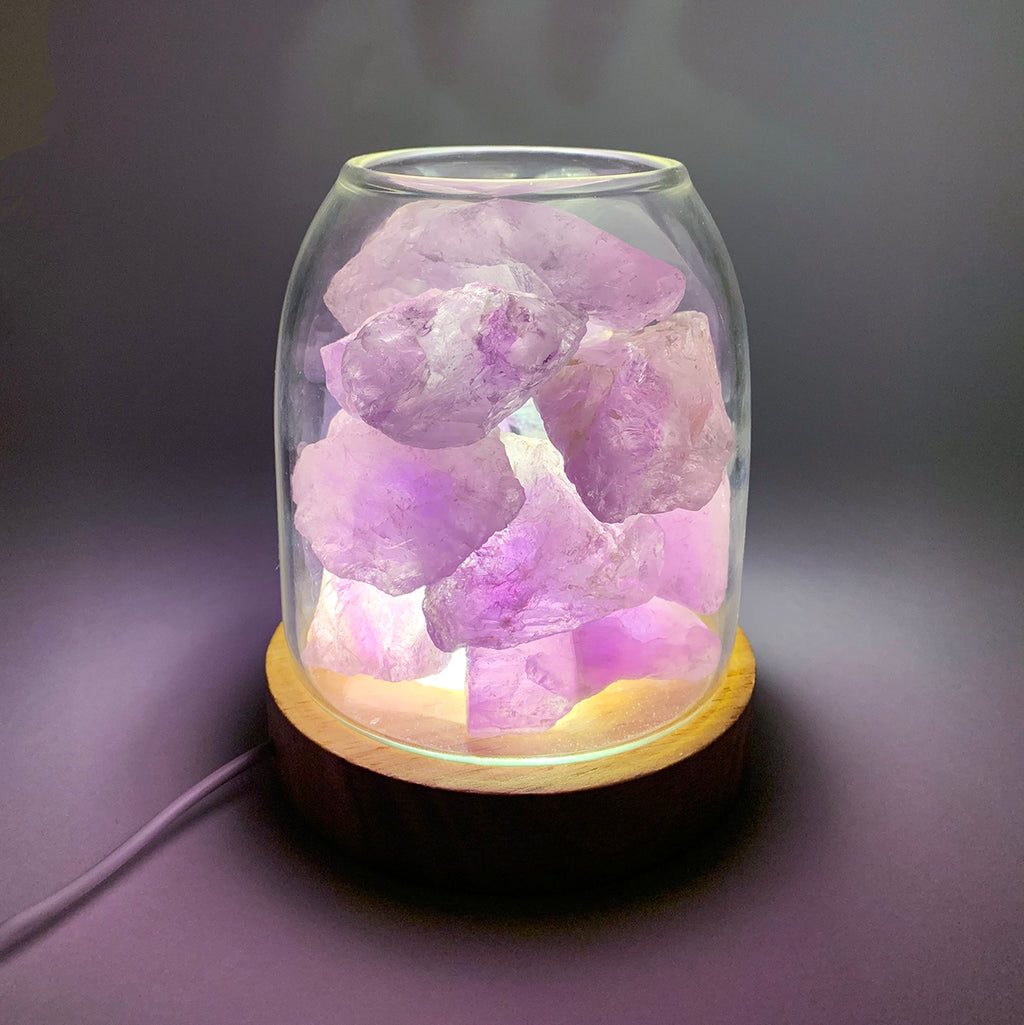 Aurora Crystal Light Amethyst / Green Calcite, Essential Oil Diffuser ...